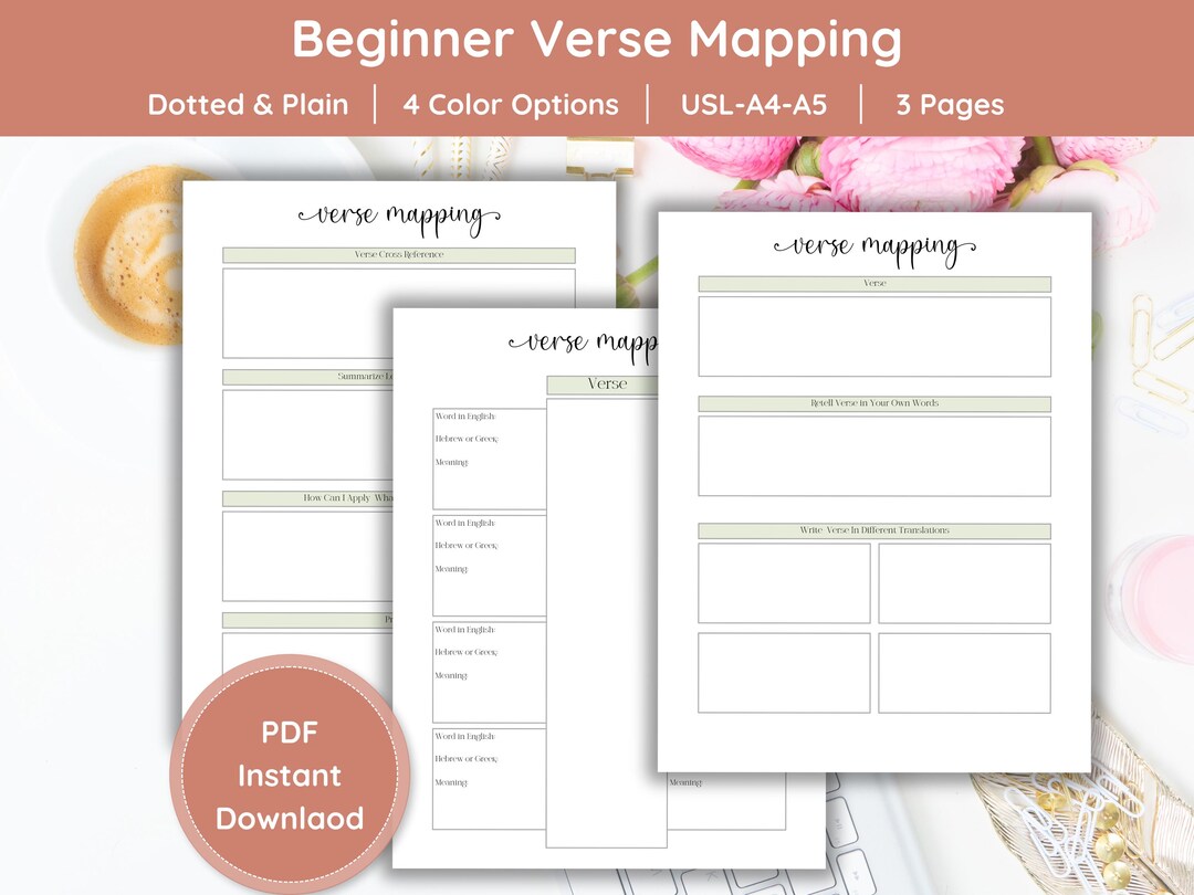 Bible Verse Mapping Template Beginner Bible Worksheet Bible Study Guide ...