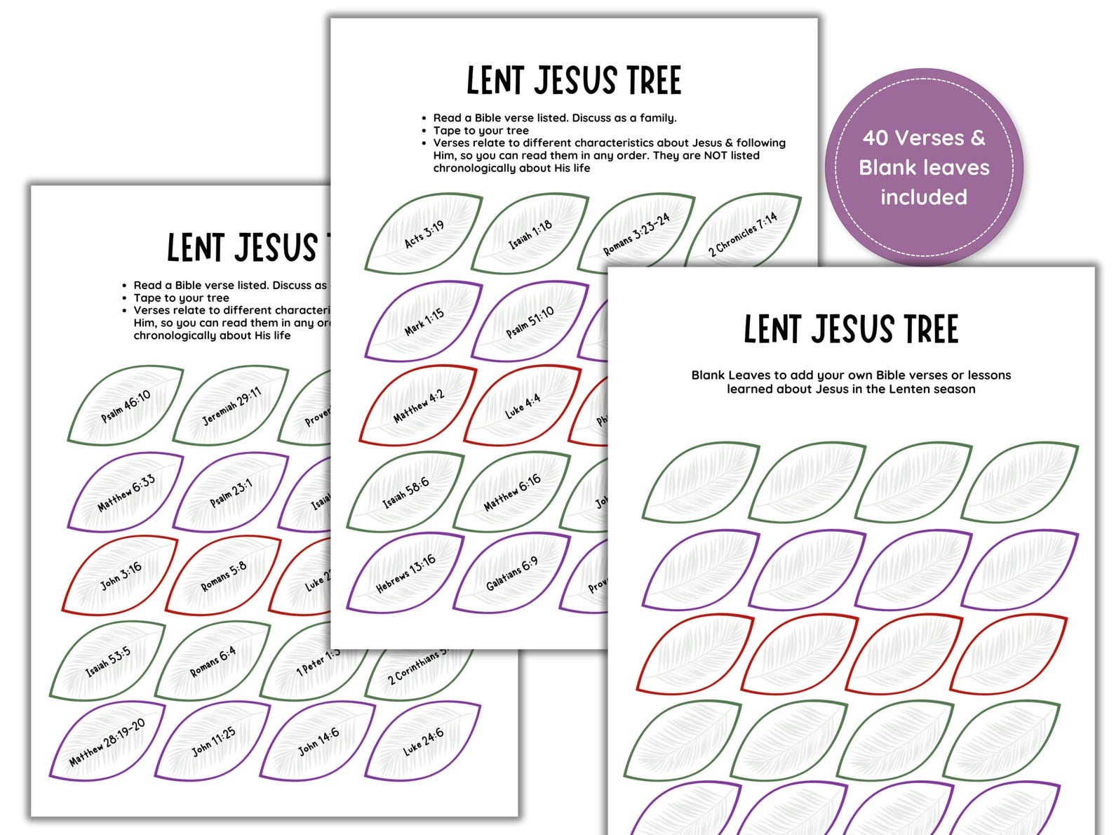 Lent Jesus Tree Craft Activity, Sunday School Craft, Thankful Tree ...