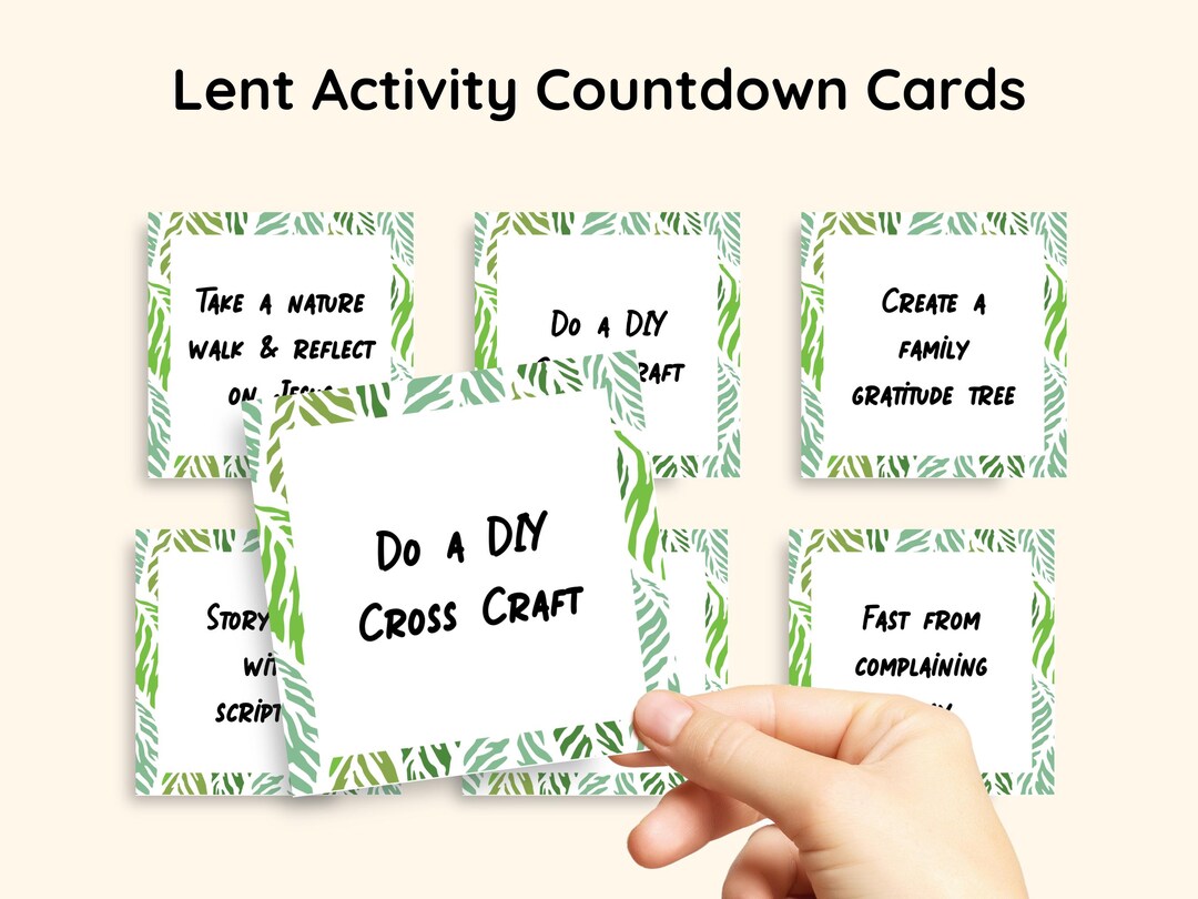 Kids Lent Activity Cards Easter Advent Countdown Calendar Holy Week ...
