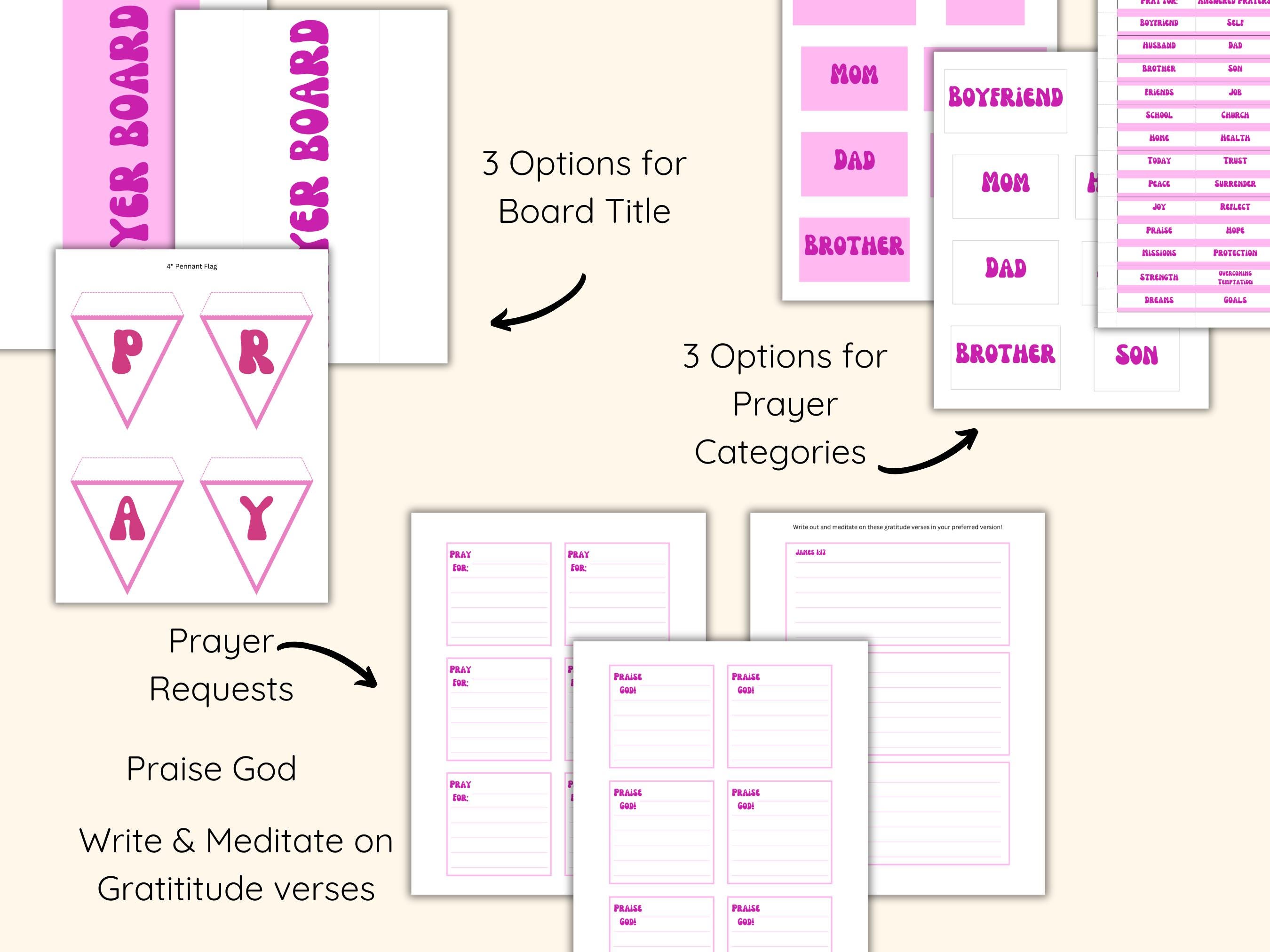 Pink Prayer Board Starter Kit for Women Prayer Pink Collage Vision Kit ...