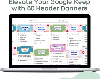 Google Keep Header Banner: Girly Grid (with Customization) | Instant ...