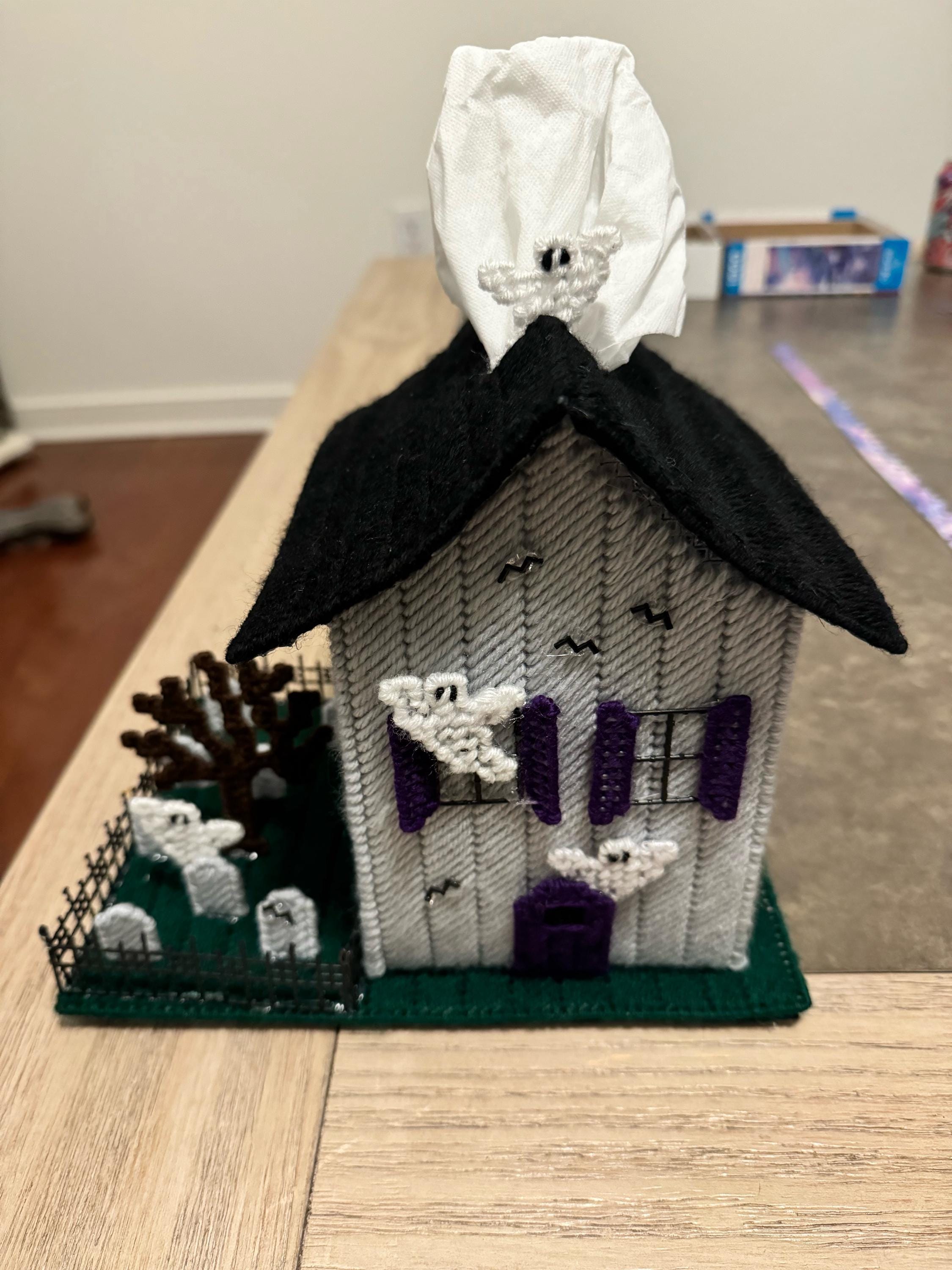 Haunted House Tissue Box Cover - Etsy