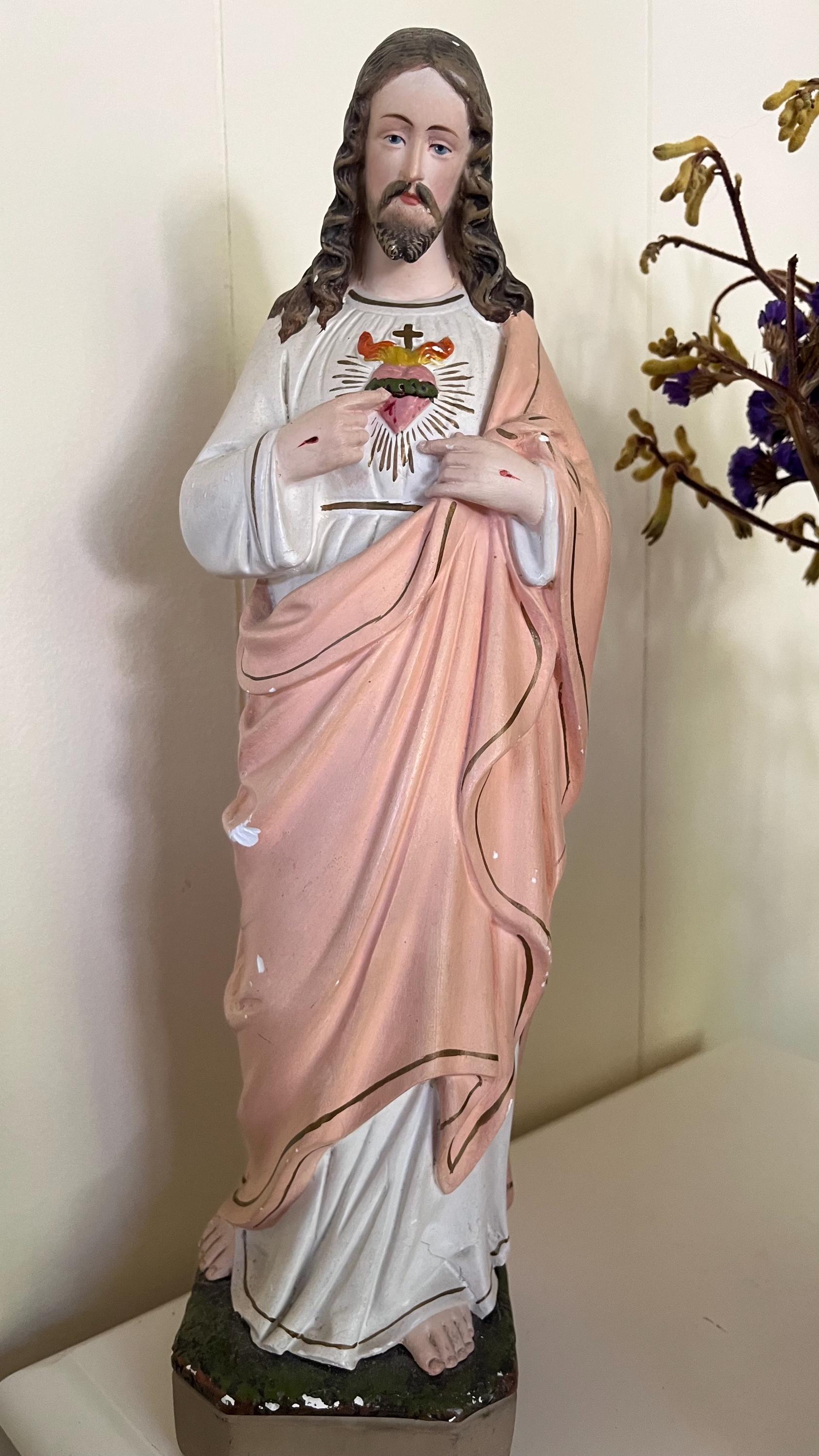 Vintage Jesus Statue Figurine - Etsy