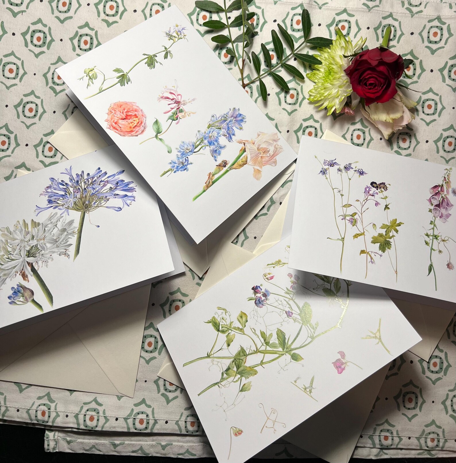 Set of 4 Seasonal Cards, 5 X 7" - SUMMER. From Original Paintings of ...