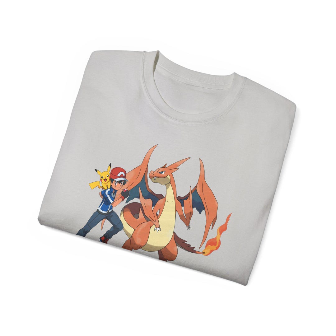 Pokemon Ash Pikachu Charizard Unisex Ultra Cotton Tee - Etsy