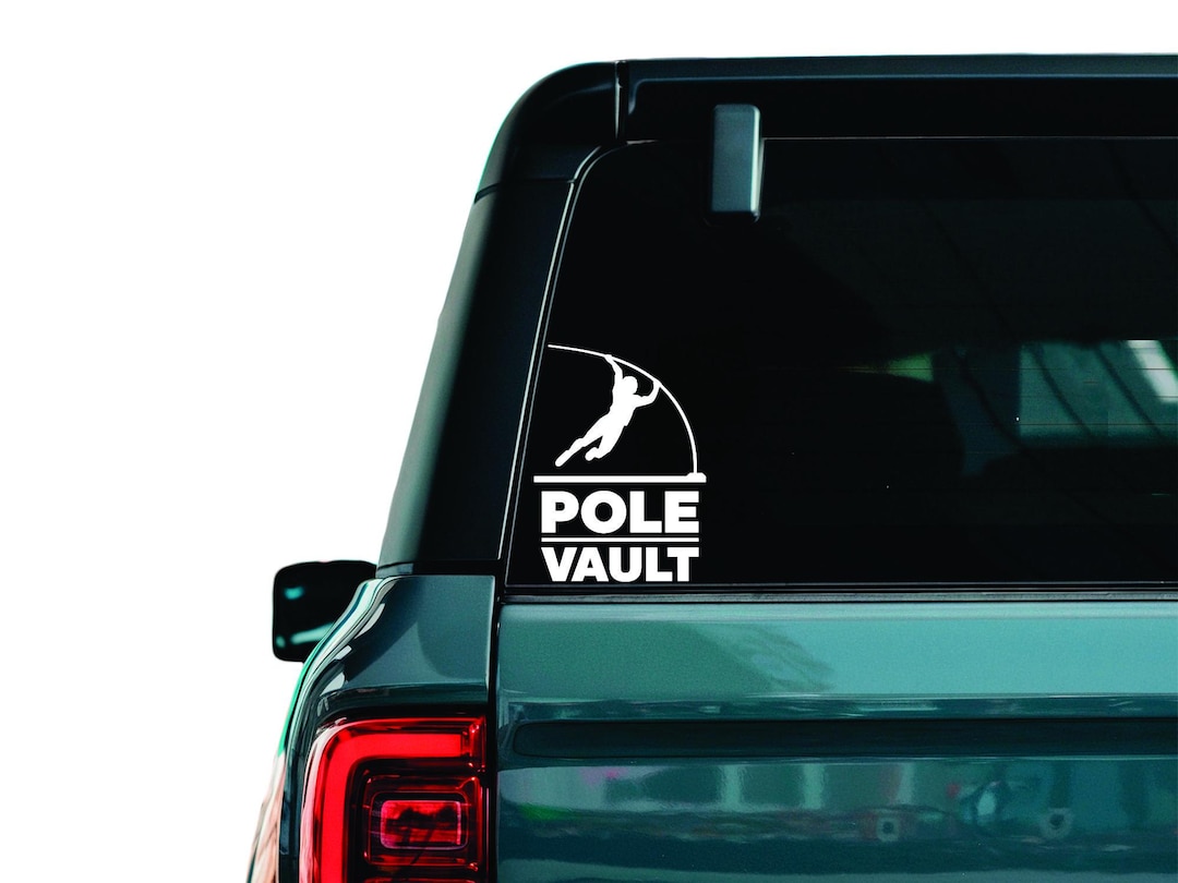 Pole Vault Decal, Pole Vaulter Sticker, Track and Field Athlete Laptop ...
