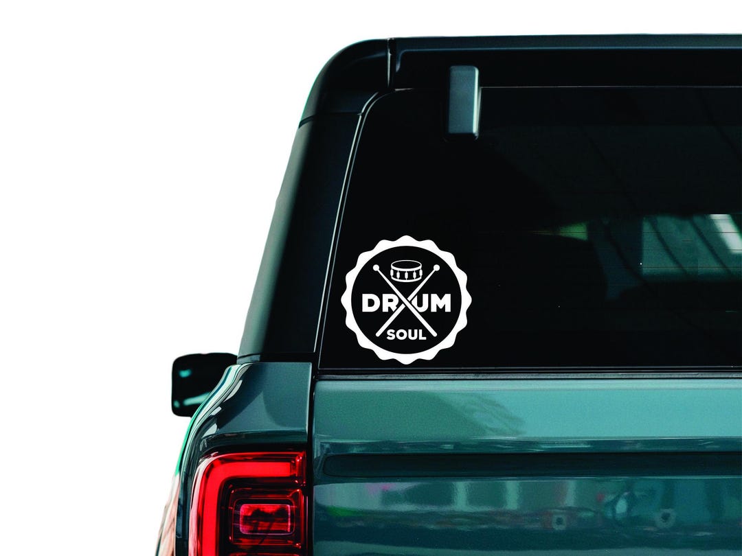 Drum Soul Decal, Drums Player Sticker, Drum Set Laptop Decal ...