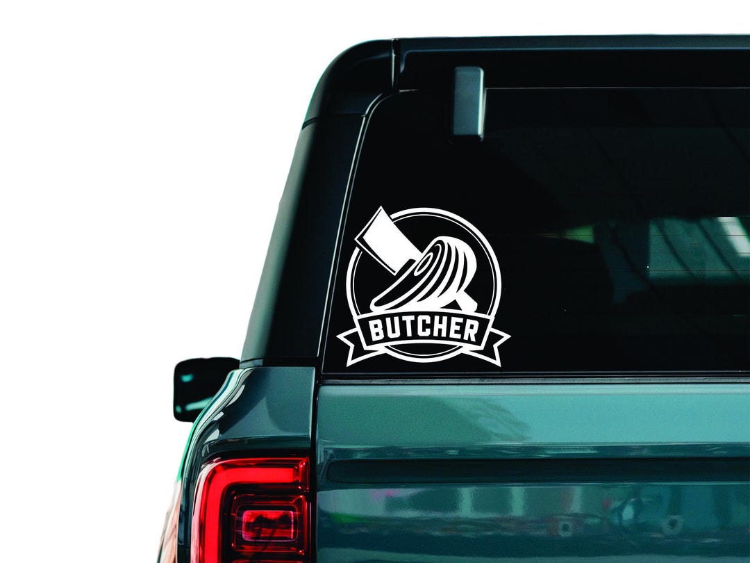 Butcher Decal, Meat Cutter Sticker, Meat Processor Laptop Decal ...