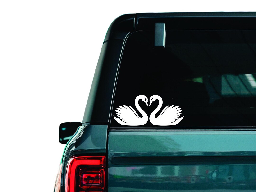 Floral Swan Decal: Royal Bird Vinyl Sticker for Laptop, Car, Window - Etsy