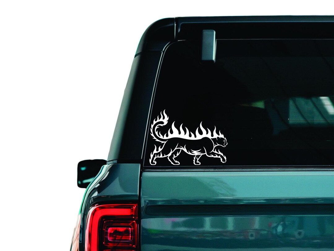 Fire Cheetah Decal: Wildcat Vinyl Sticker for Laptop, Car, and More - Etsy
