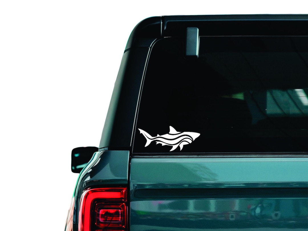 Ocean Shark Vinyl Decal, Sea Dog Sticker, Angry Fish Decal, Large Fish ...