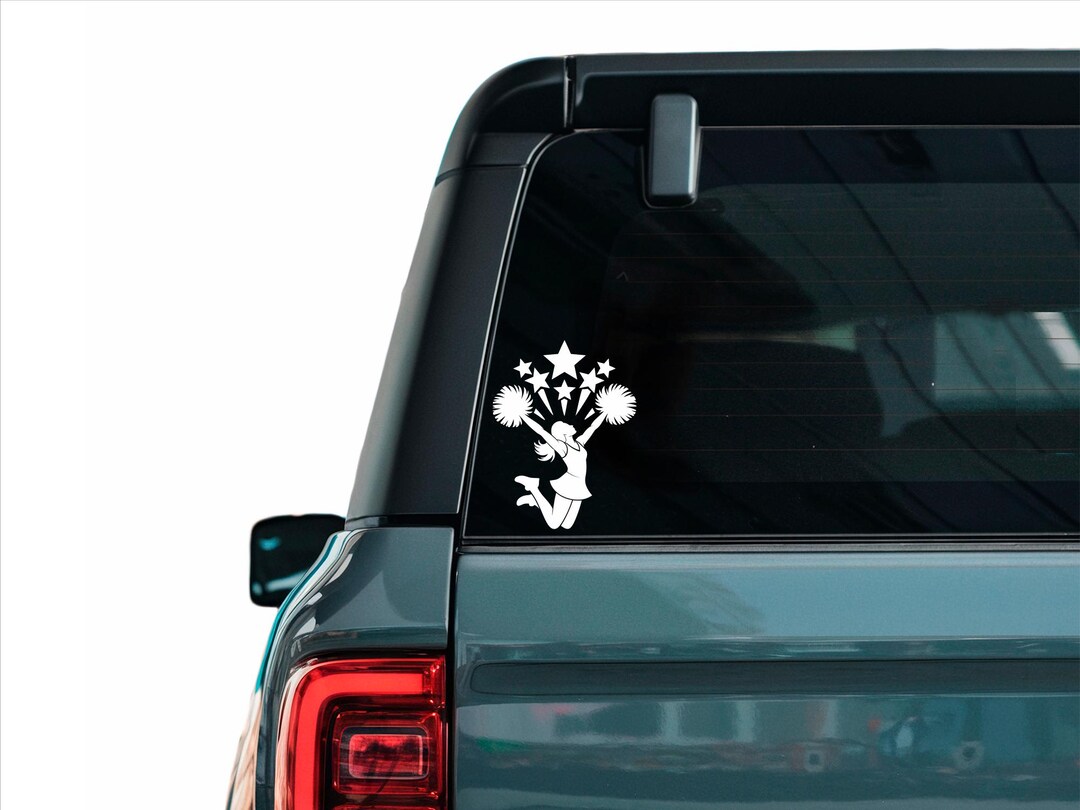 Cheerleader Sticker – Vinyl Decal of Girl Jumping With Pom Poms - Etsy
