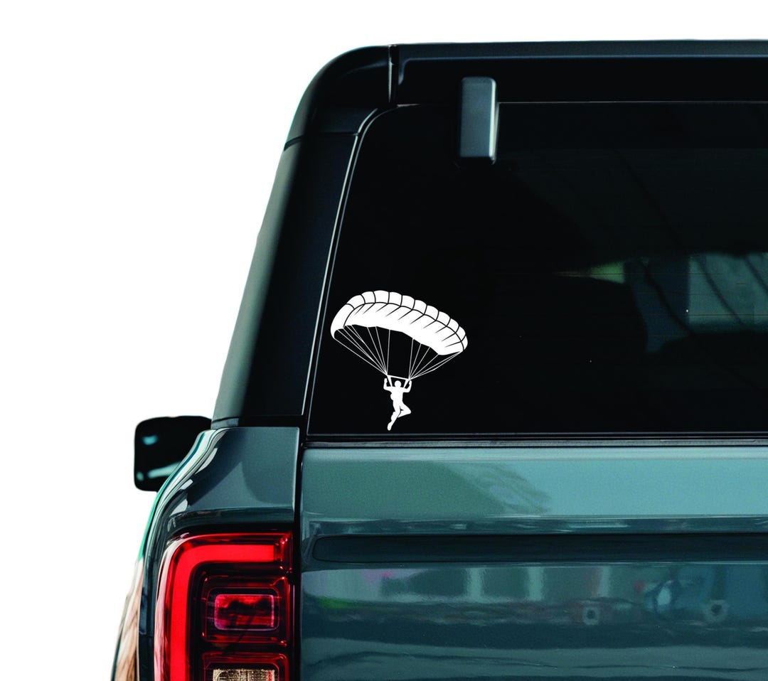 Parachute Sport Vinyl Decal, Parachuting Sticker, Skydiving Car Decal ...