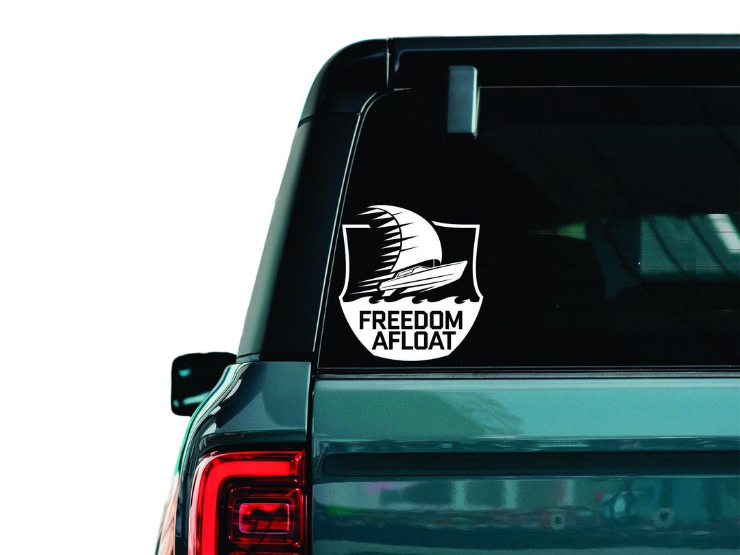 Freedom Afloat - Sailing Decal, Yachting Sticker, Boating Laptop Decal ...