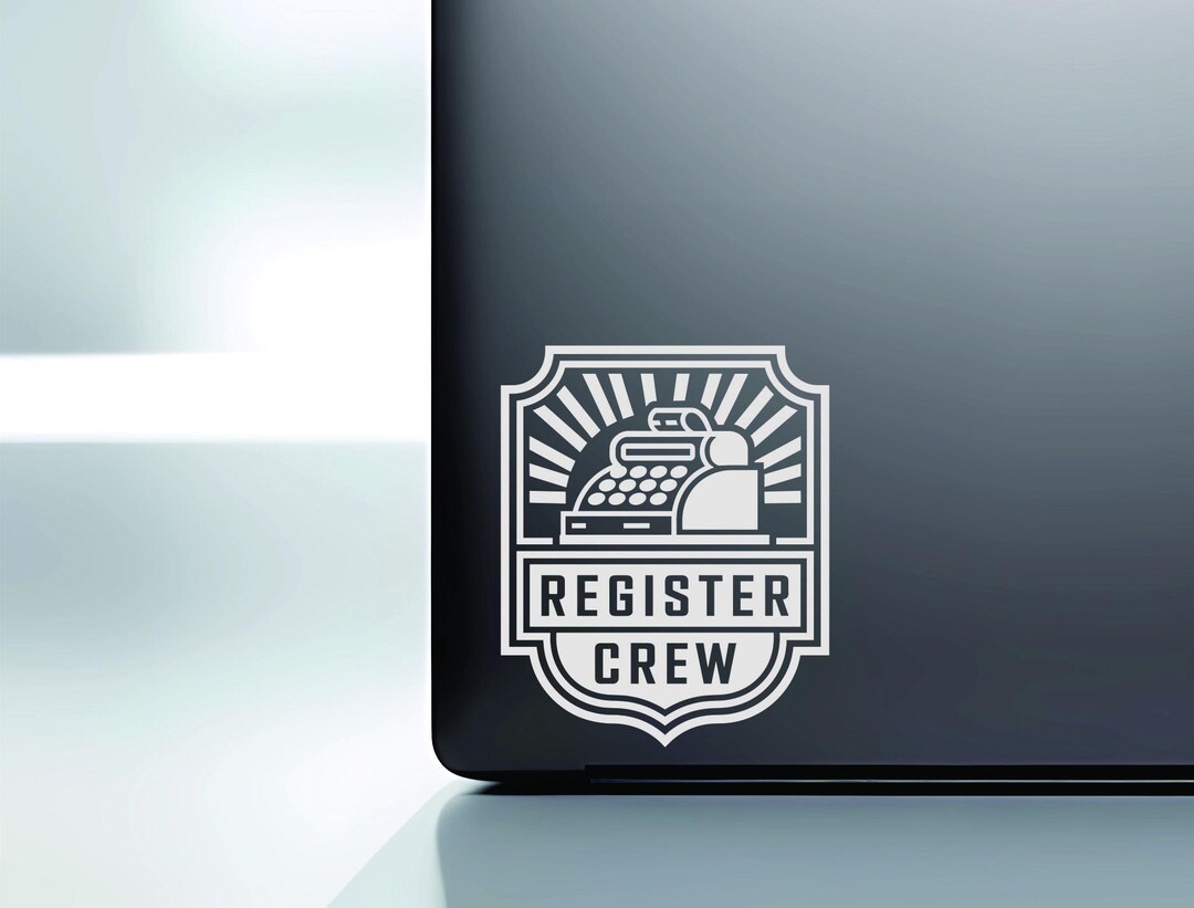Register Crew Vinyl Decal: Cashier Laptop, Car, Tumbler Sticker - Etsy