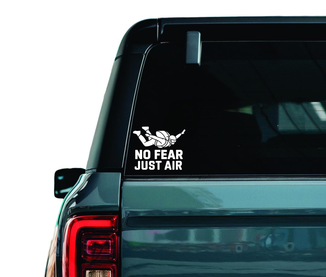 No Fear Just Air Vinyl Decal, Parachuting Sport Sticker, Skydiving Car ...