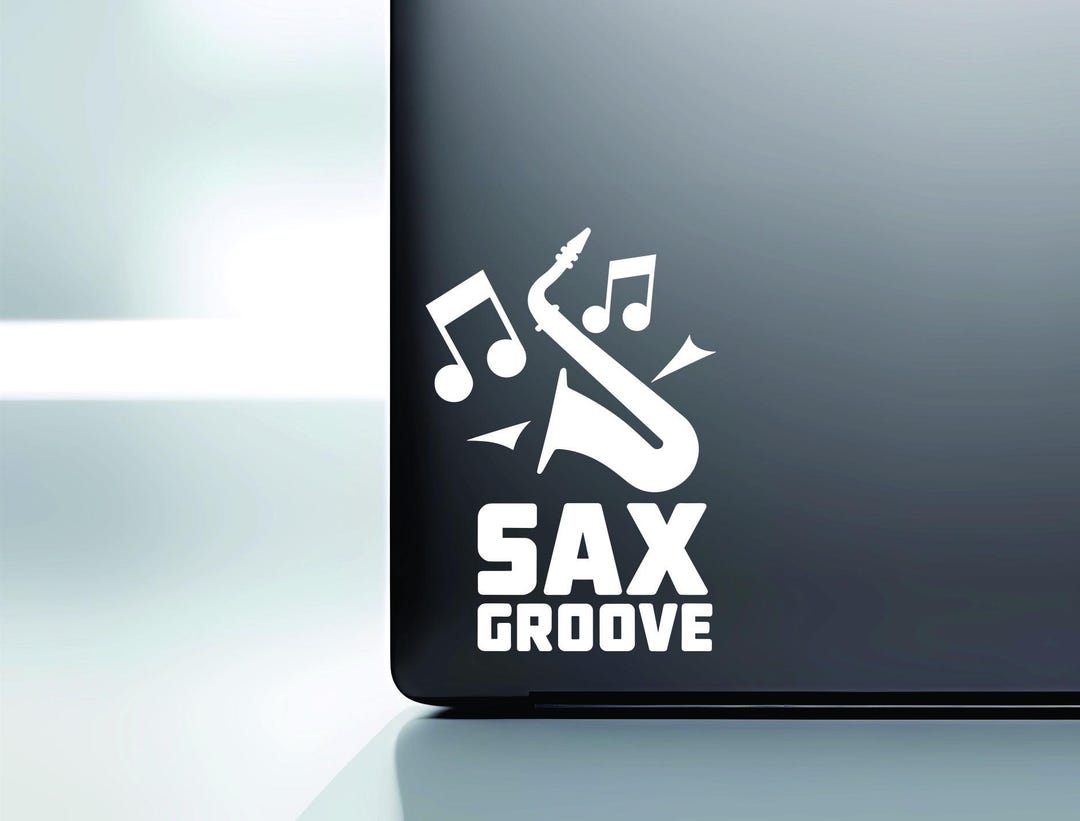 Sax Groove Vinyl Decal: Weatherproof Saxophonist Laptop, Car Sticker - Etsy
