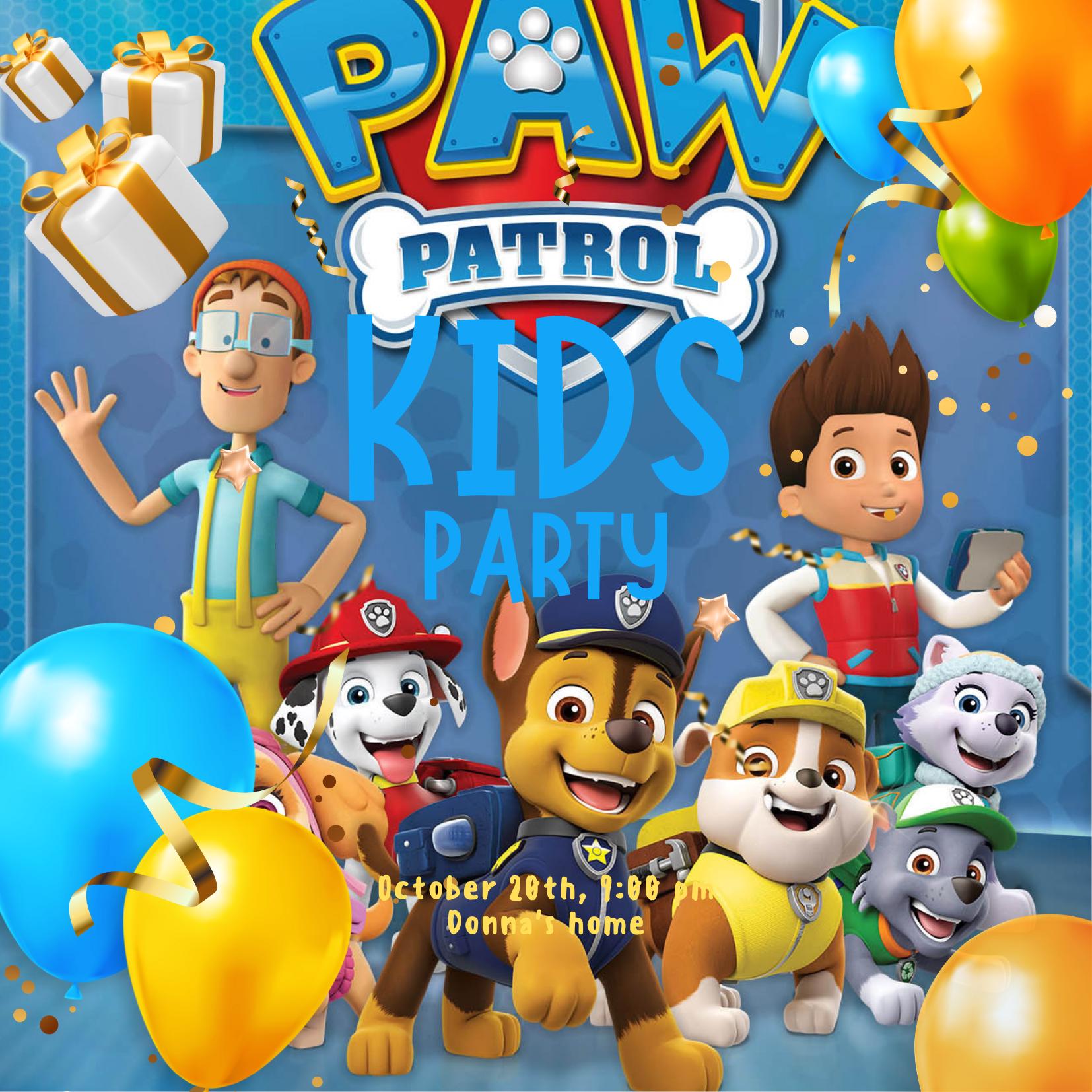 Editable Cool Birthday Invitation, Boys and Girls Party Invitation ...