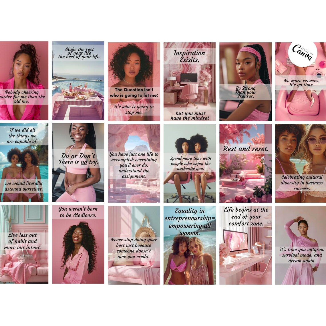 100 Pink Positive Affirmations Instagram Stories and 100 Posts With ...