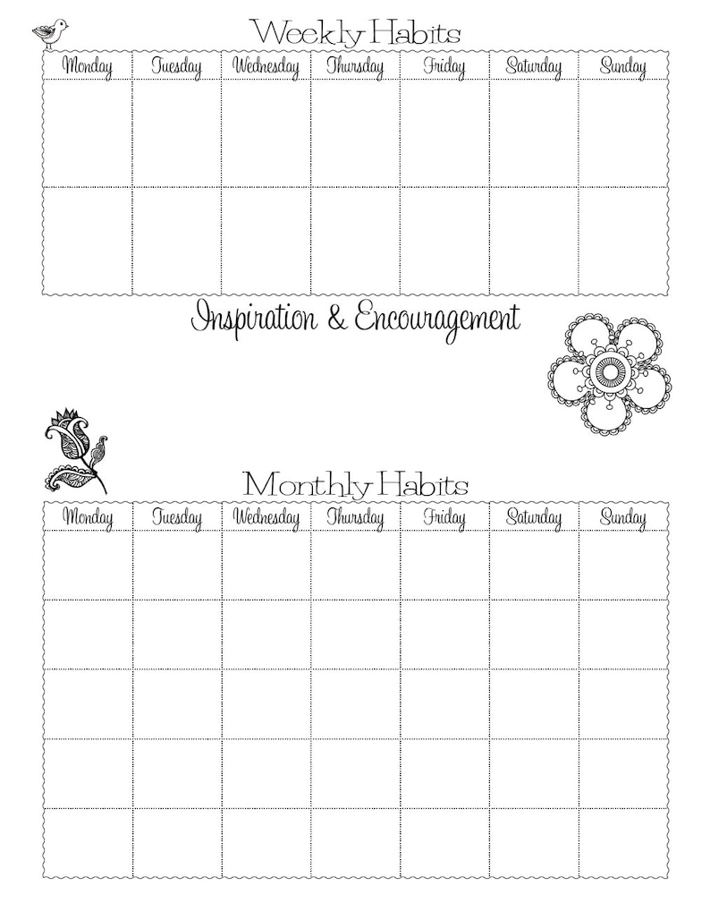 Habit Tracking (portrait)- Download - Etsy