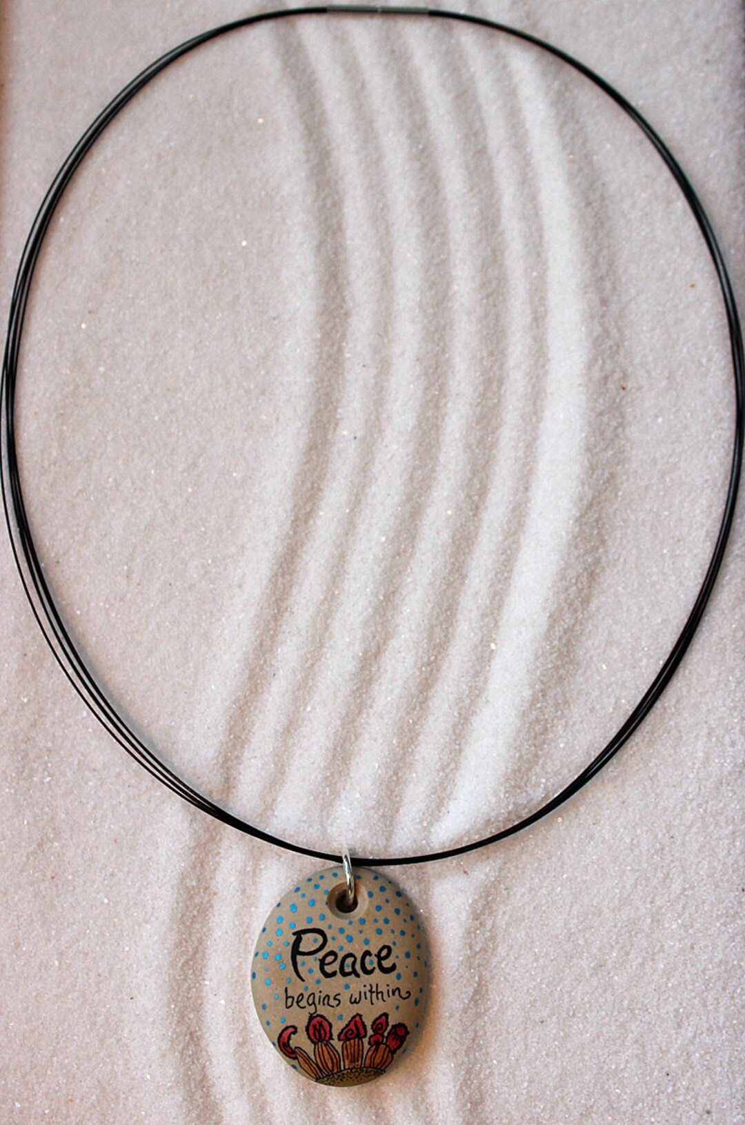 A 'peace' Stone Poem Pendant...hand Painted Stone With a Message - Etsy