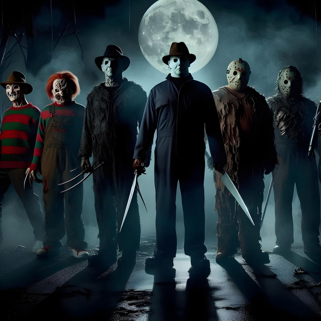 Horror Movie Jason, Michael Myers, Freddy Kruger Png, Jpg Art - Etsy