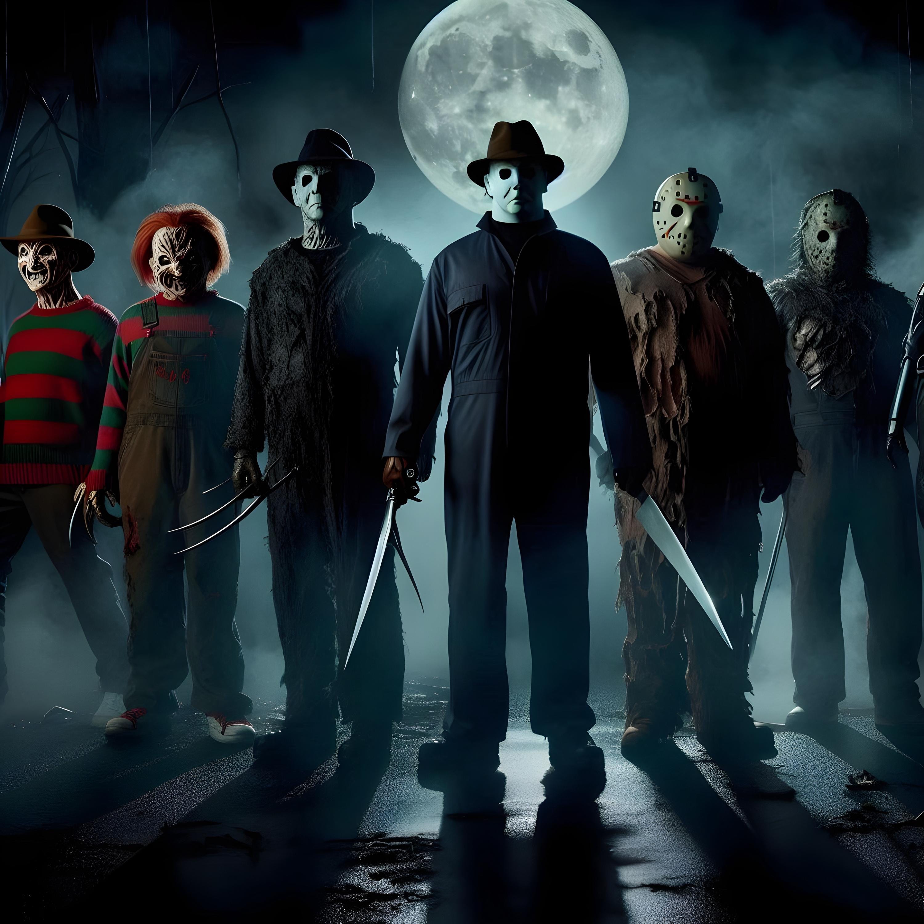 Horror Movie Jason, Michael Myers, Freddy Kruger Png, Jpg Art - Etsy