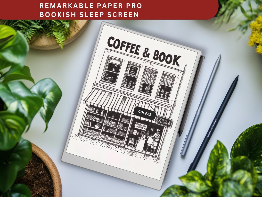 Remarkable 2 Sleep Screen Saver: Hand-drawn Book Lover Bundle (PNG ...