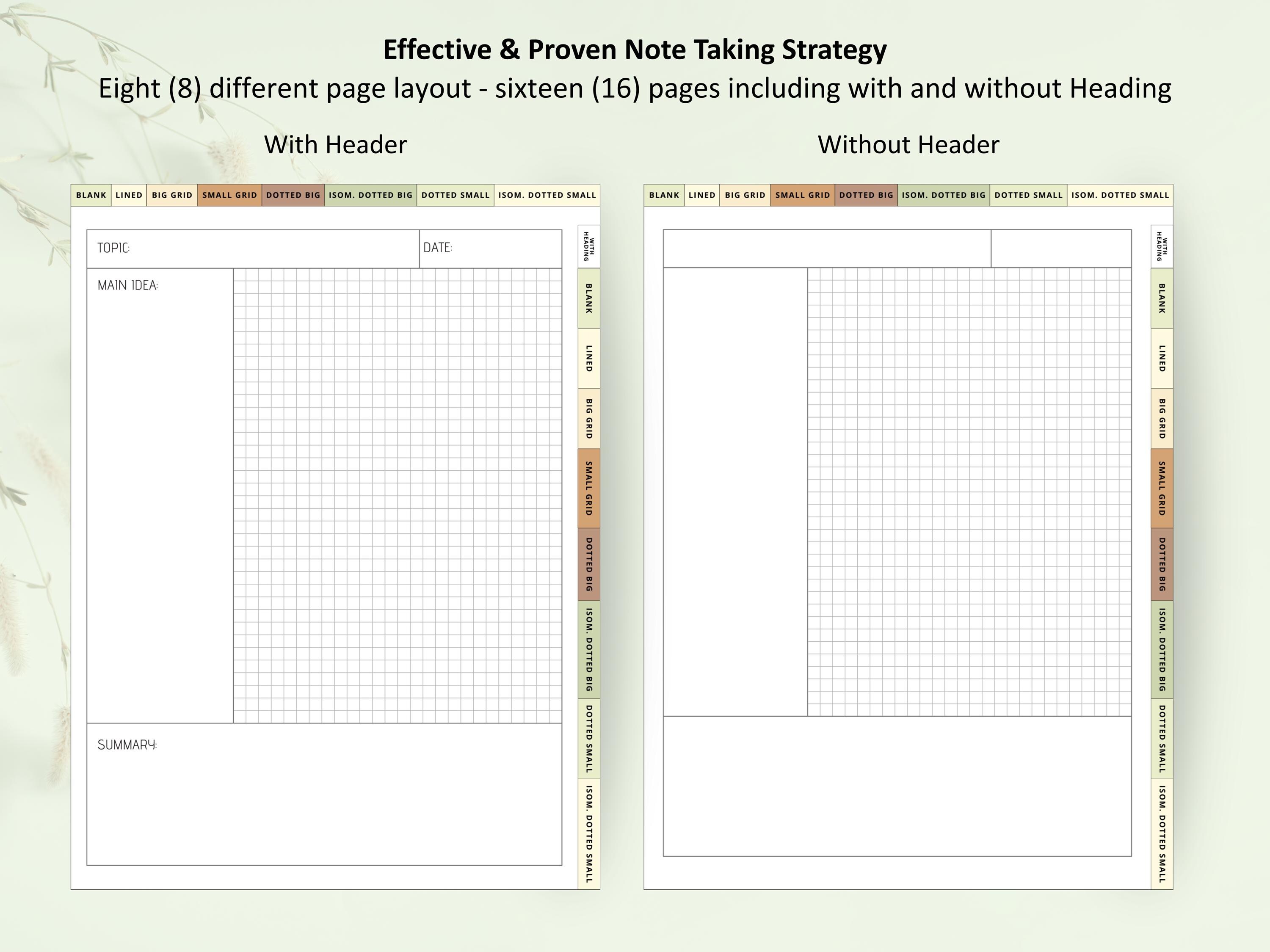 Cornell Notes Template for Remarkable Paper Pro (PDF) - Etsy
