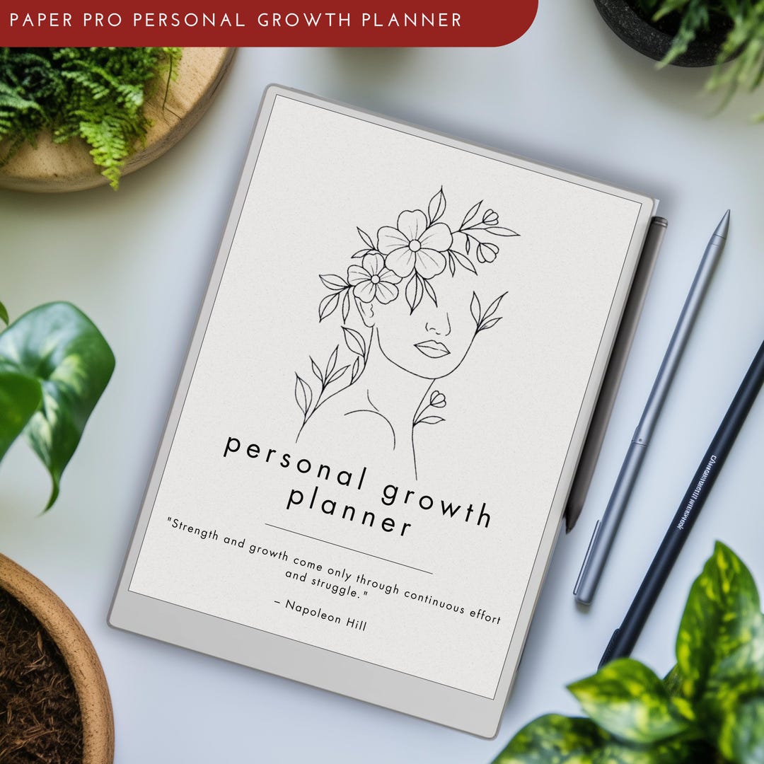 Personal Growth Planner for Remarkable Paper Pro Template, Remarkable ...