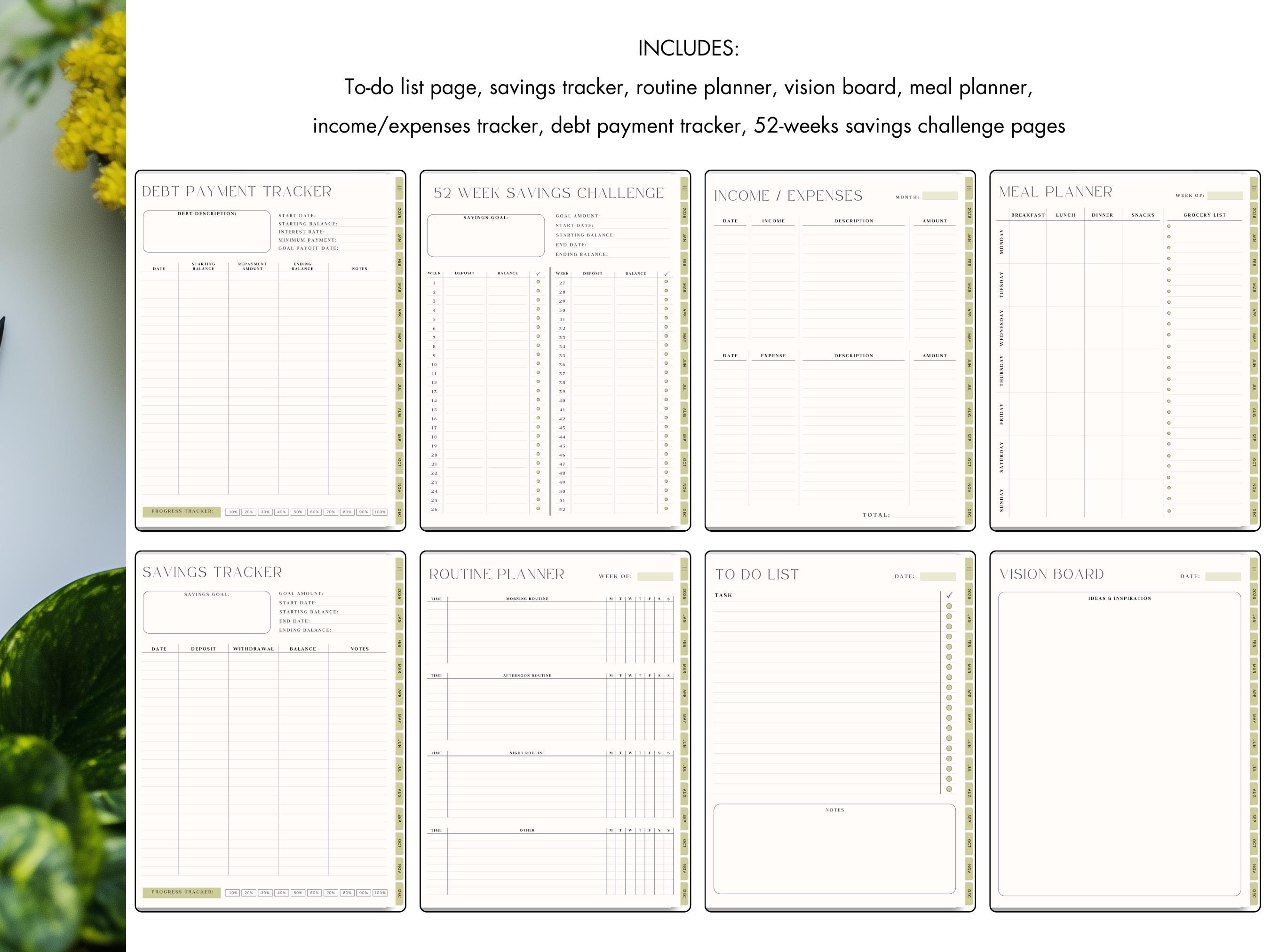 2025-2026 Weekly Planner Template for Remarkable Paper Pro (PDF) - Etsy