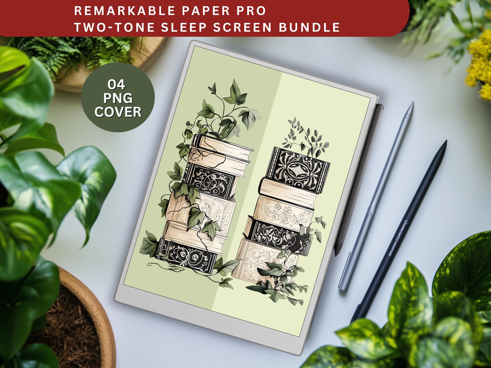 Remarkable Paper Pro Sleep Screen Bundle: 100+ PNG Templates (digital ...