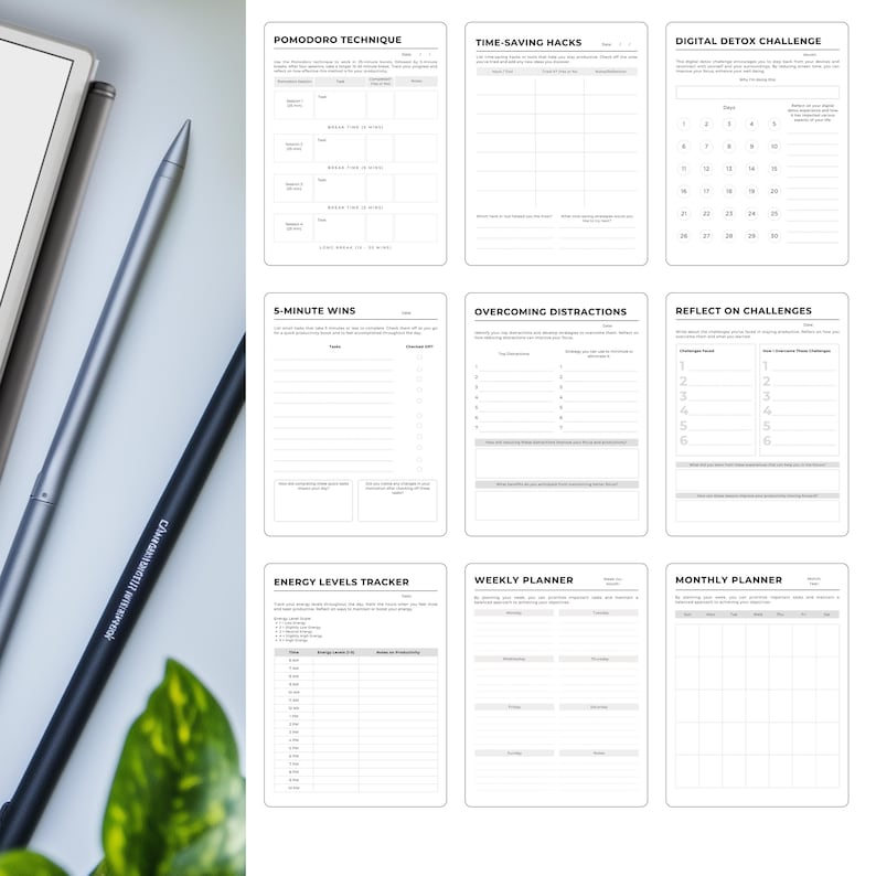 Lets Get Productive Planner Remarkable Paper Pro Template, Remarkable ...