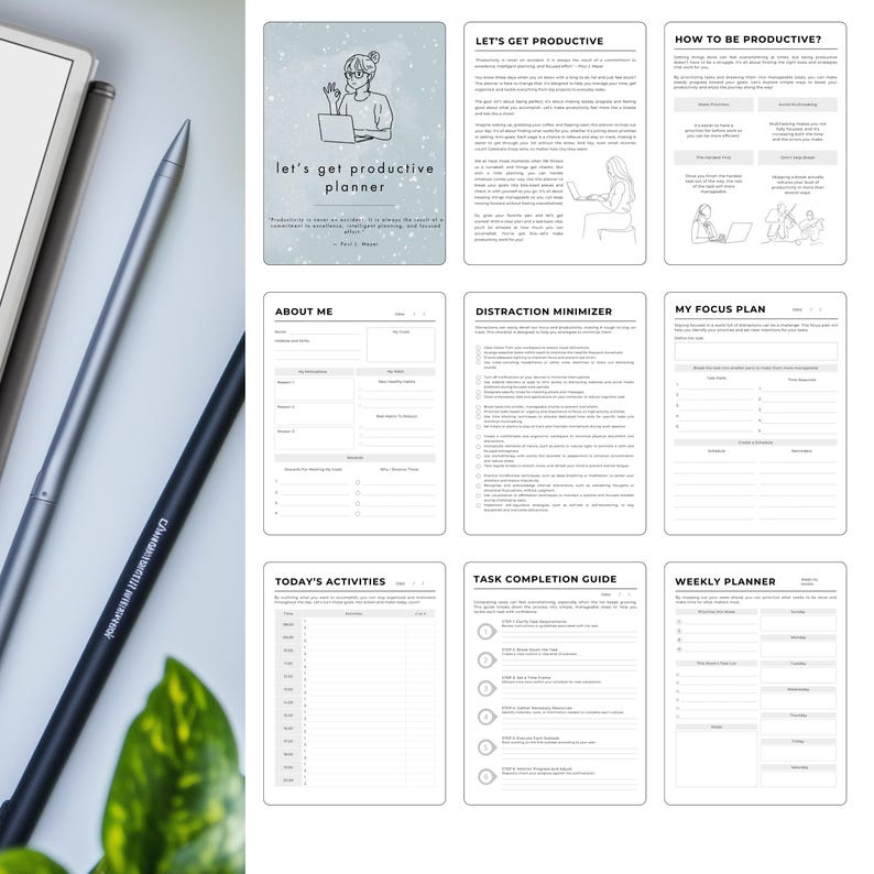 Lets Get Productive Planner Remarkable Paper Pro Template, Remarkable ...
