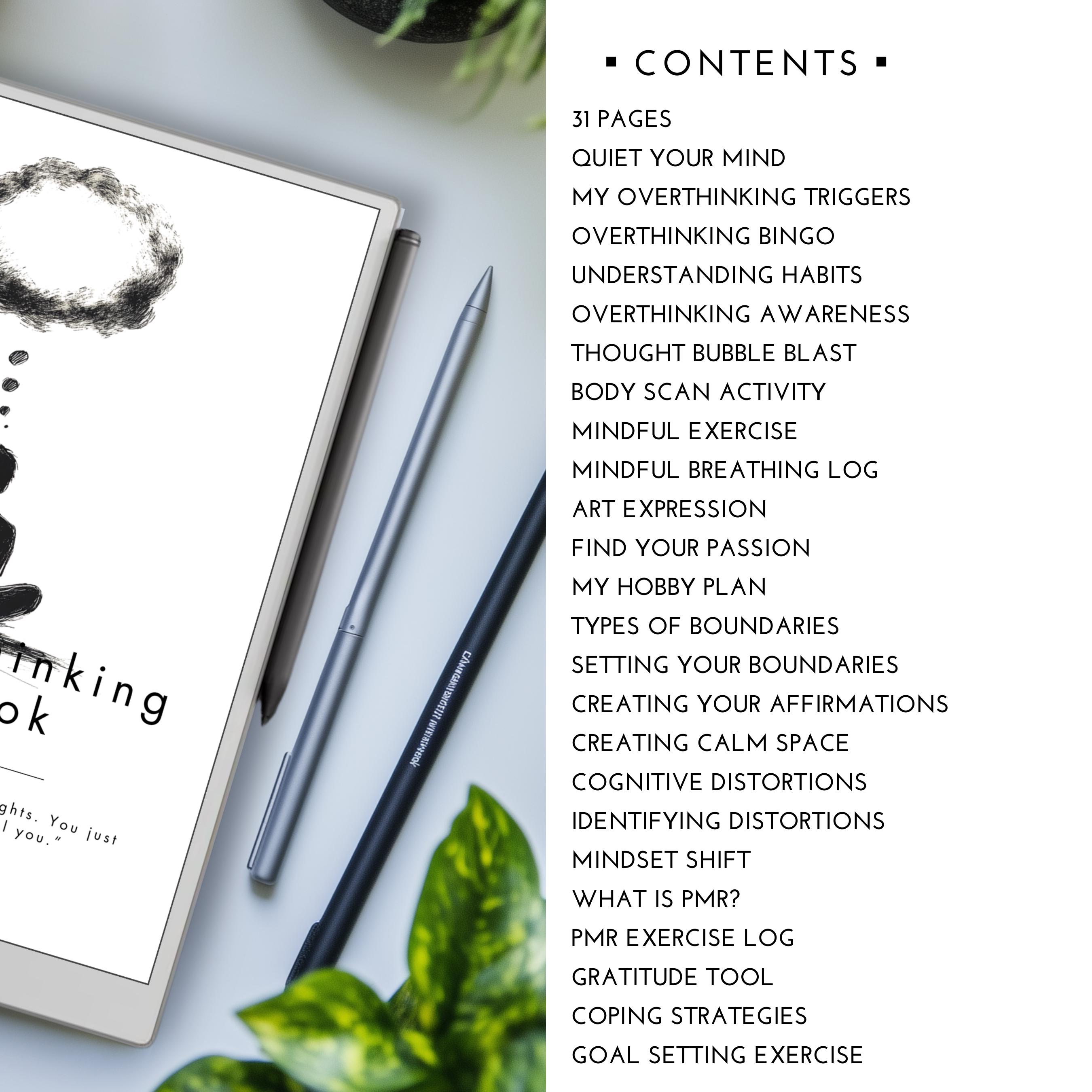 Remarkable Paper Pro Workbook: Stop Overthinking (PDF Download) - Etsy