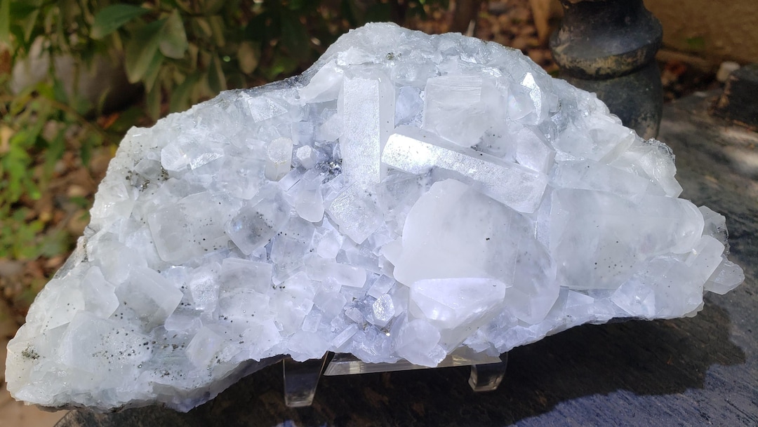 Columnar Calcite Quartz Crystal Cluster With Rainbows on Matrix With ...