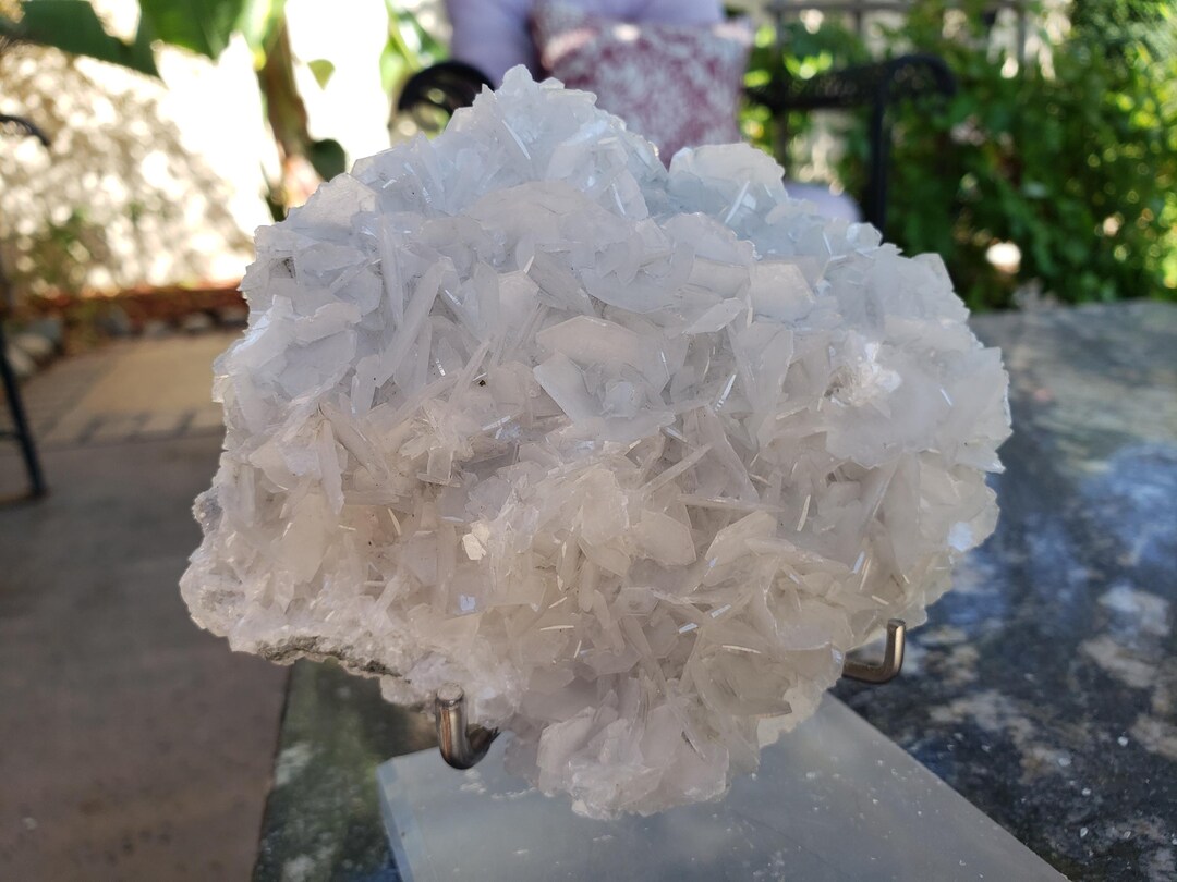 White Calcite Rose Cluster Crystal Blade Natural Real Specimen With ...