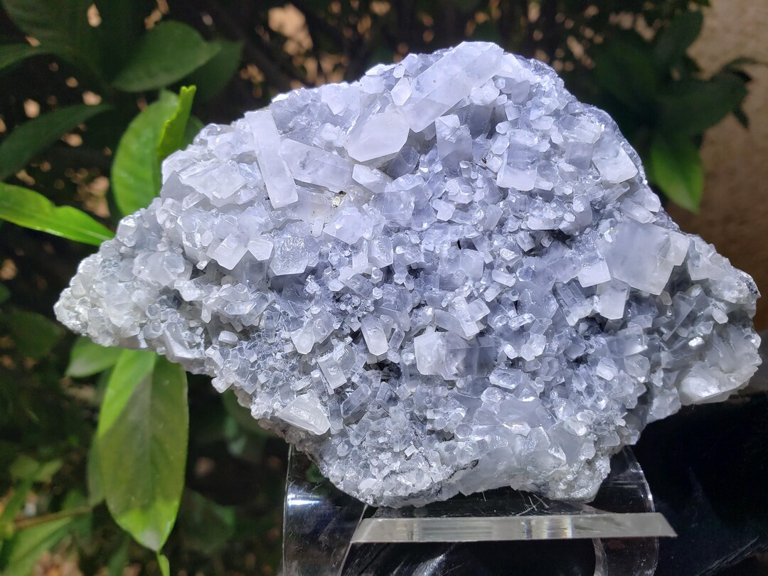 Columnar Calcite Quartz Crystal Cluster on Matrix Specimen UV, 227g or ...