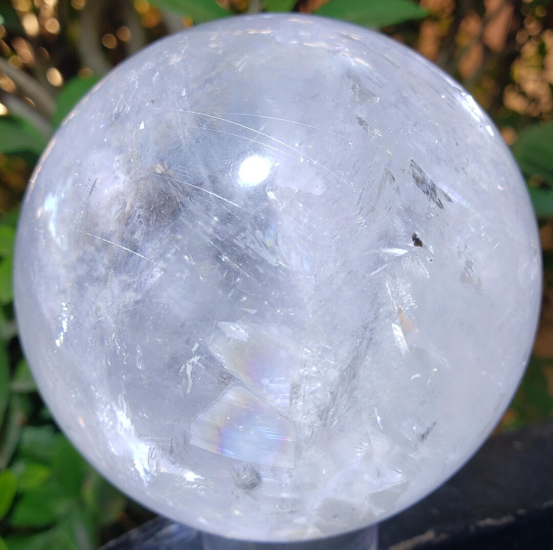 3.25" Icelandic Spar Optical Calcite Crystal Sphere With Rainbows and ...