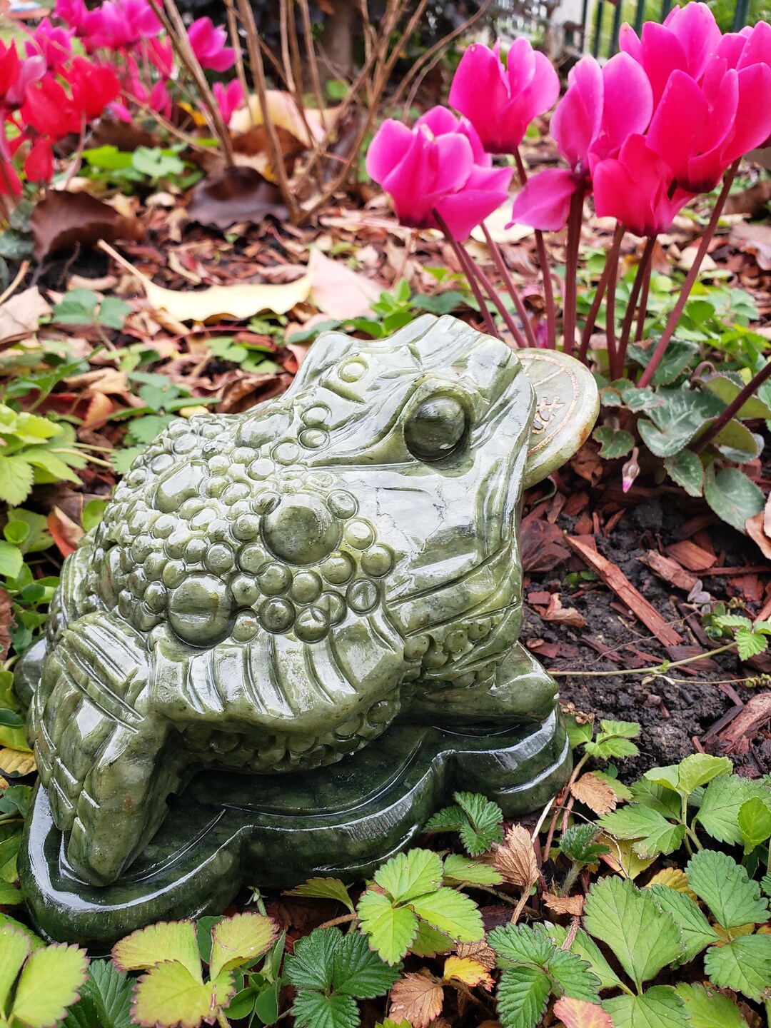 Feng Shui Green Jade Money Toad (jinchan) Toad Home Decor - Etsy