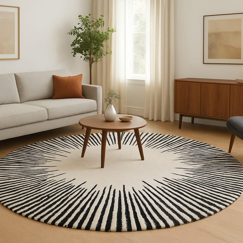 Sunburst Circular Rug - Etsy
