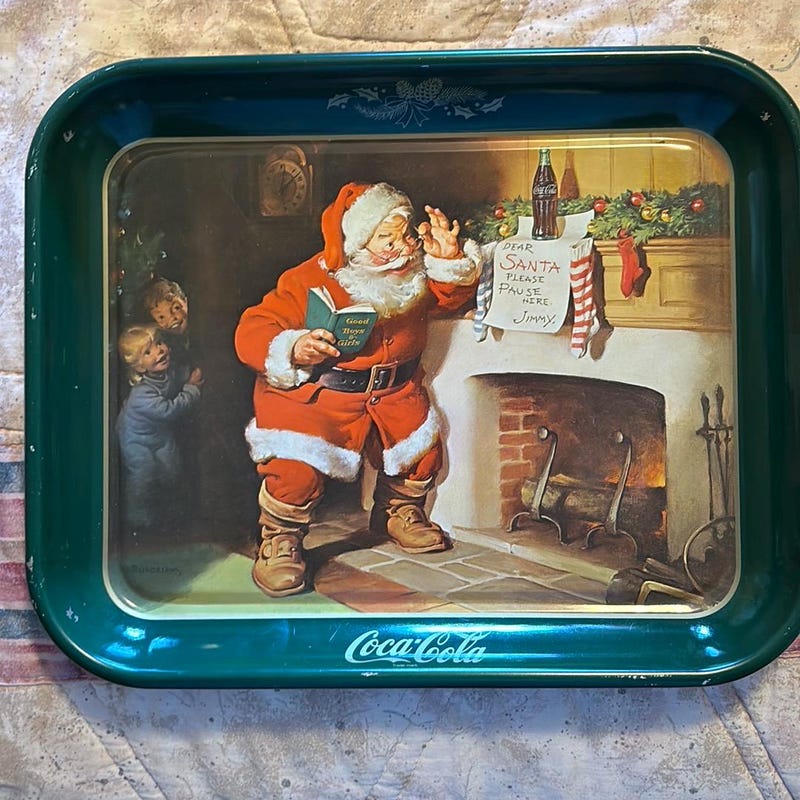 Coca Cola Santa Tray - Etsy