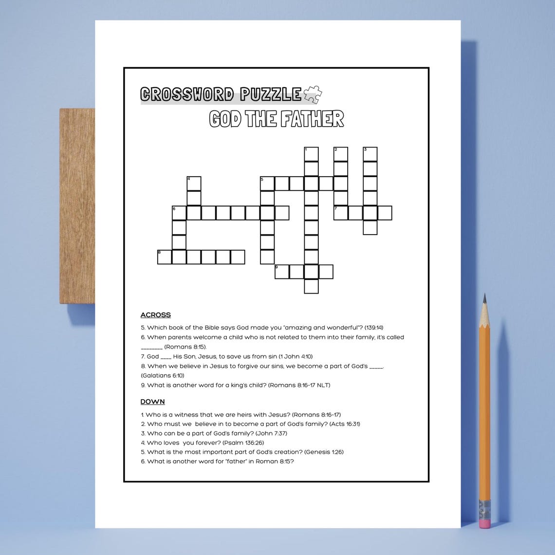 Youth Bible Study Games: GOD THE FATHER Printable Activity Worksheets ...