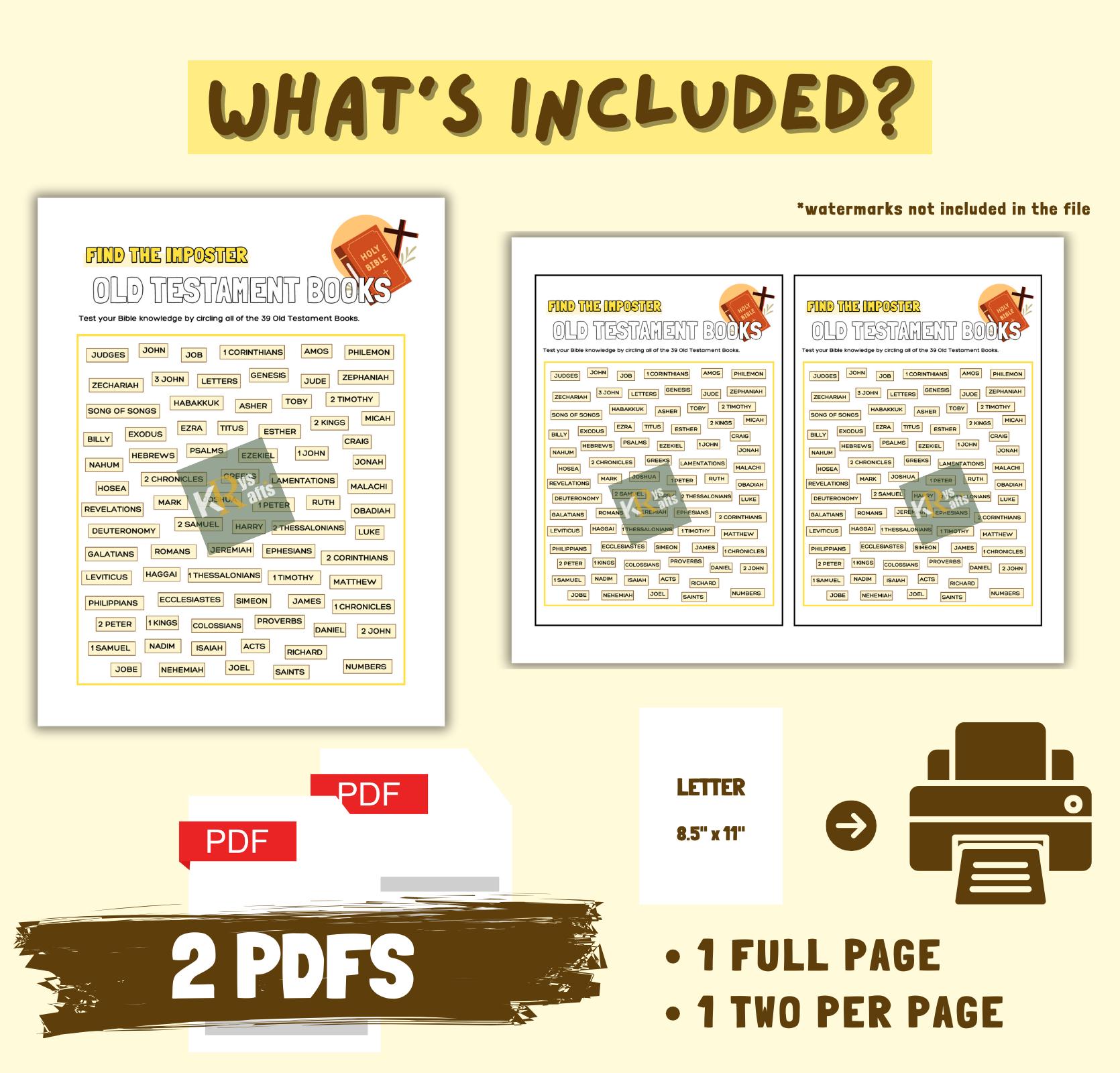 Books of the Bible: Find the Imposter, Old and New Testament Books ...