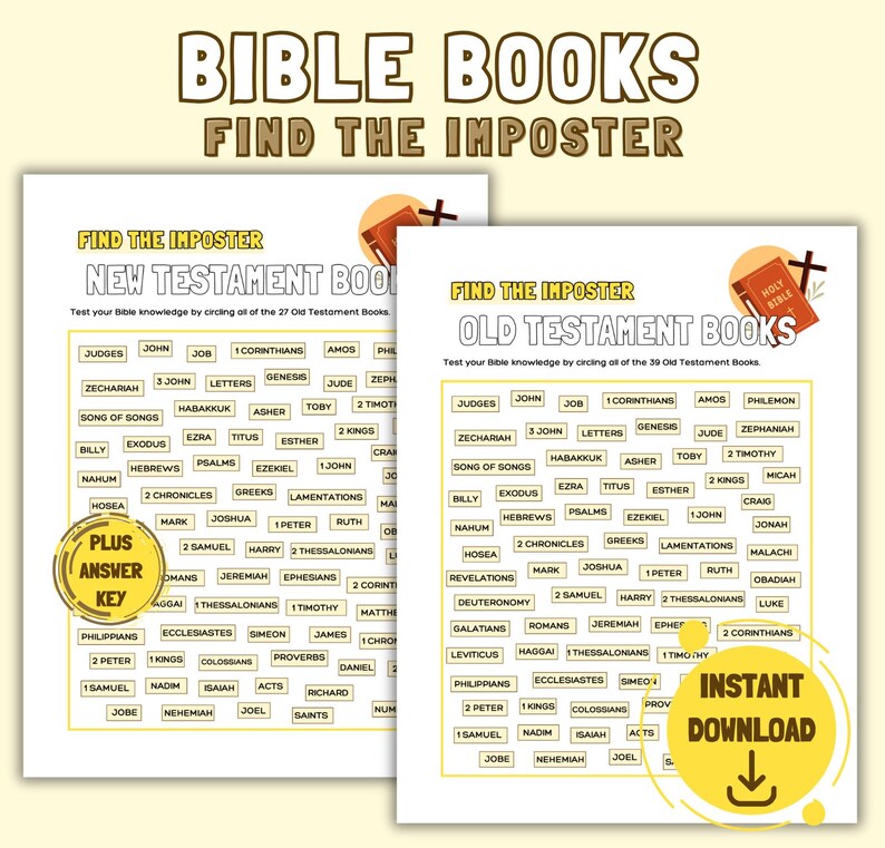Books of the Bible: Find the Imposter, Old and New Testament Books ...