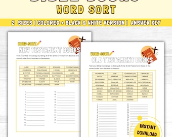 Books of the Bible: Word Scramble, Old and New Testament Books ...