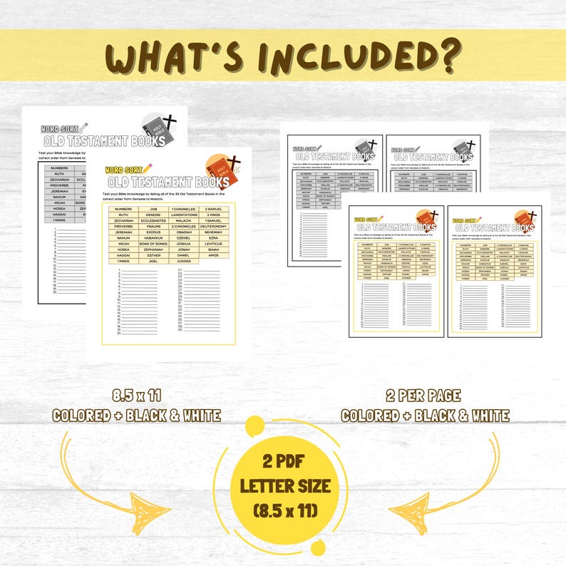 Books of the Bible: Word Sort Old and New Testament Books, Printable ...