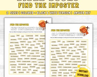 Books of the Bible: Word Scramble, Old and New Testament Books ...