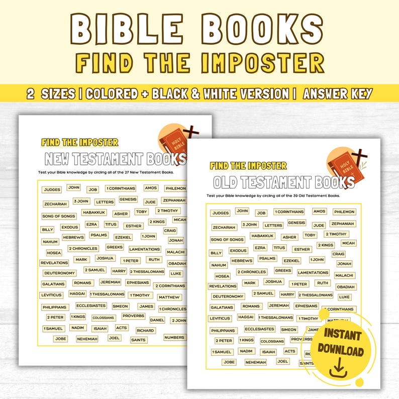 Books of the Bible: Find the Imposter, Old and New Testament Books ...