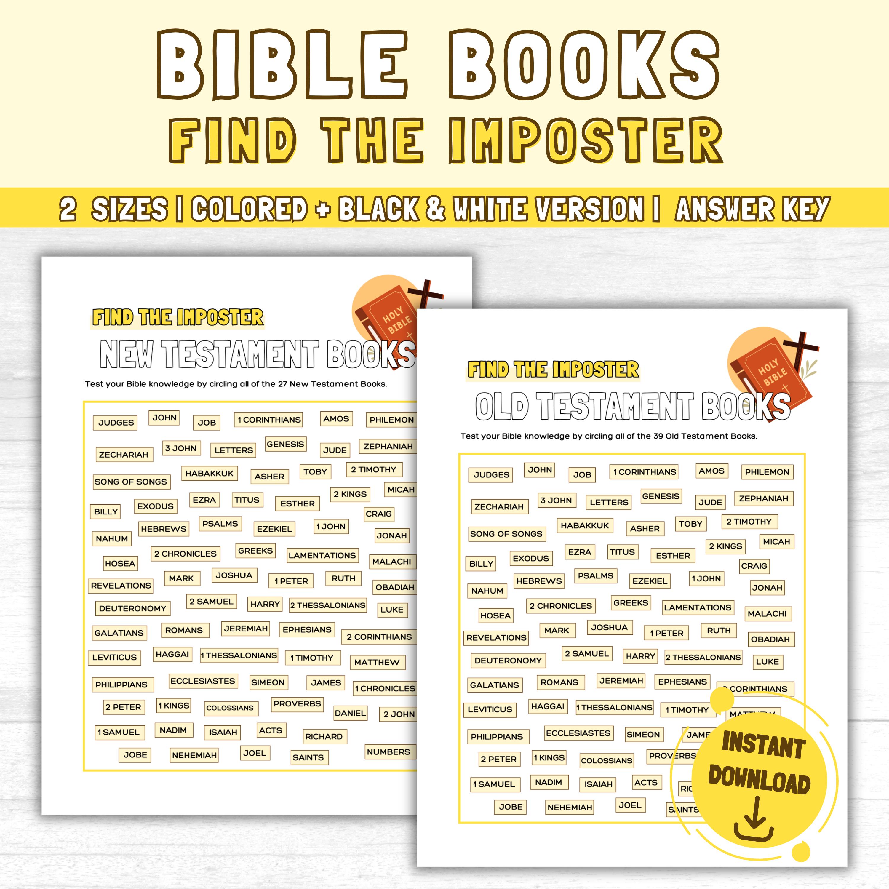 Books of the Bible: Find the Imposter, Old and New Testament Books ...